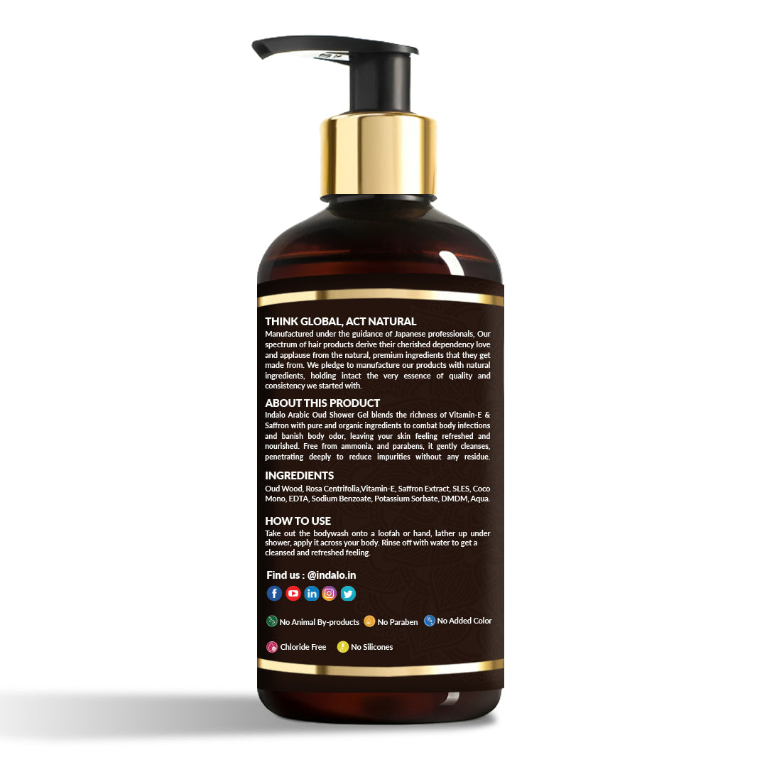 Indalo Arabic Oud Shower Gel & Body Wash for Men and Women – 300ml