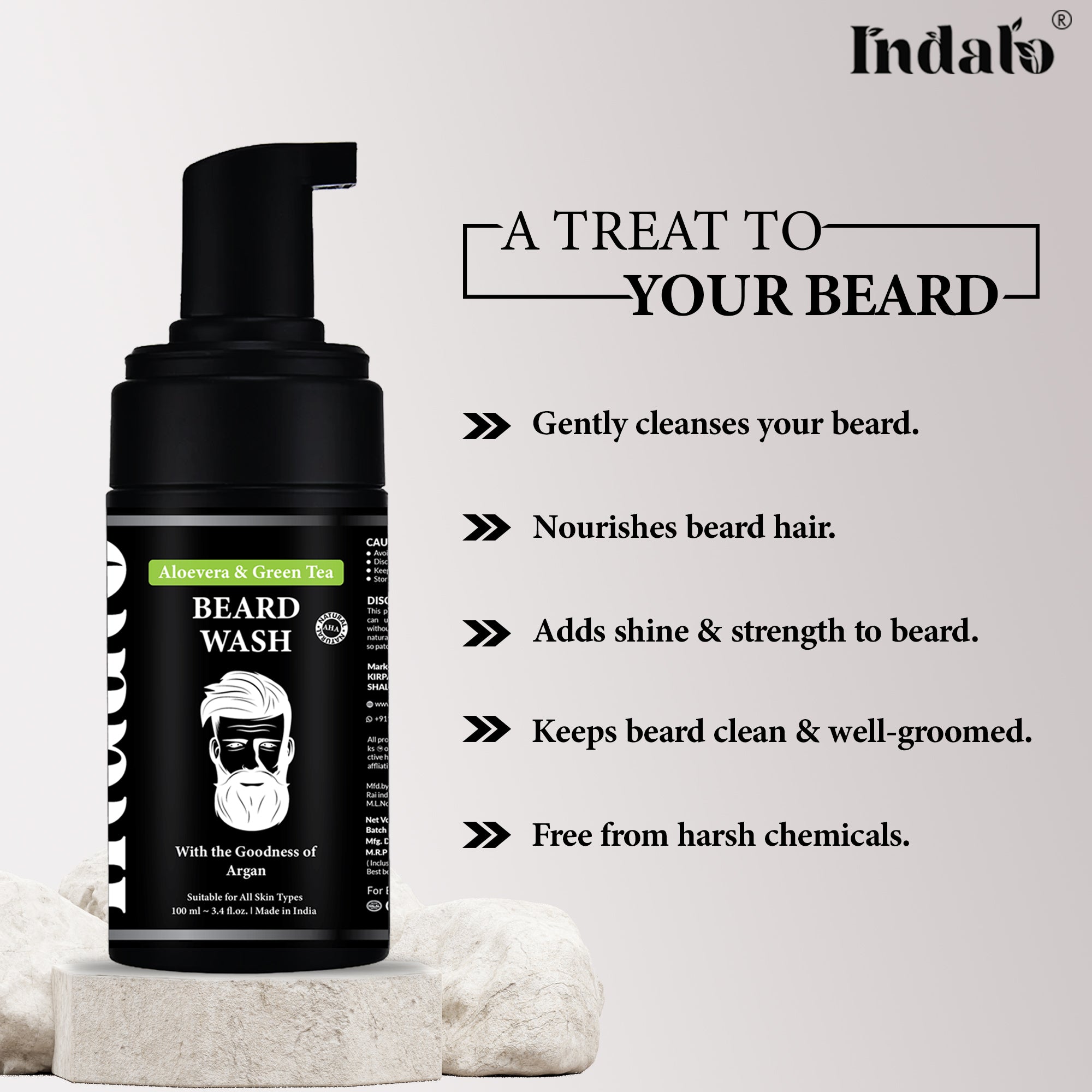 Buy Beard Wash for Men Online at Best Price | Indalo Beard Wash