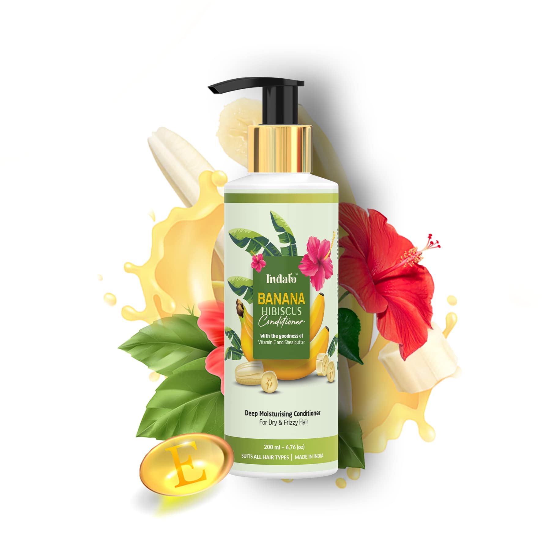 Buy Banana Shampoo for Dry Hair | Hibiscus Shampoo for Hair Growth | Indalo