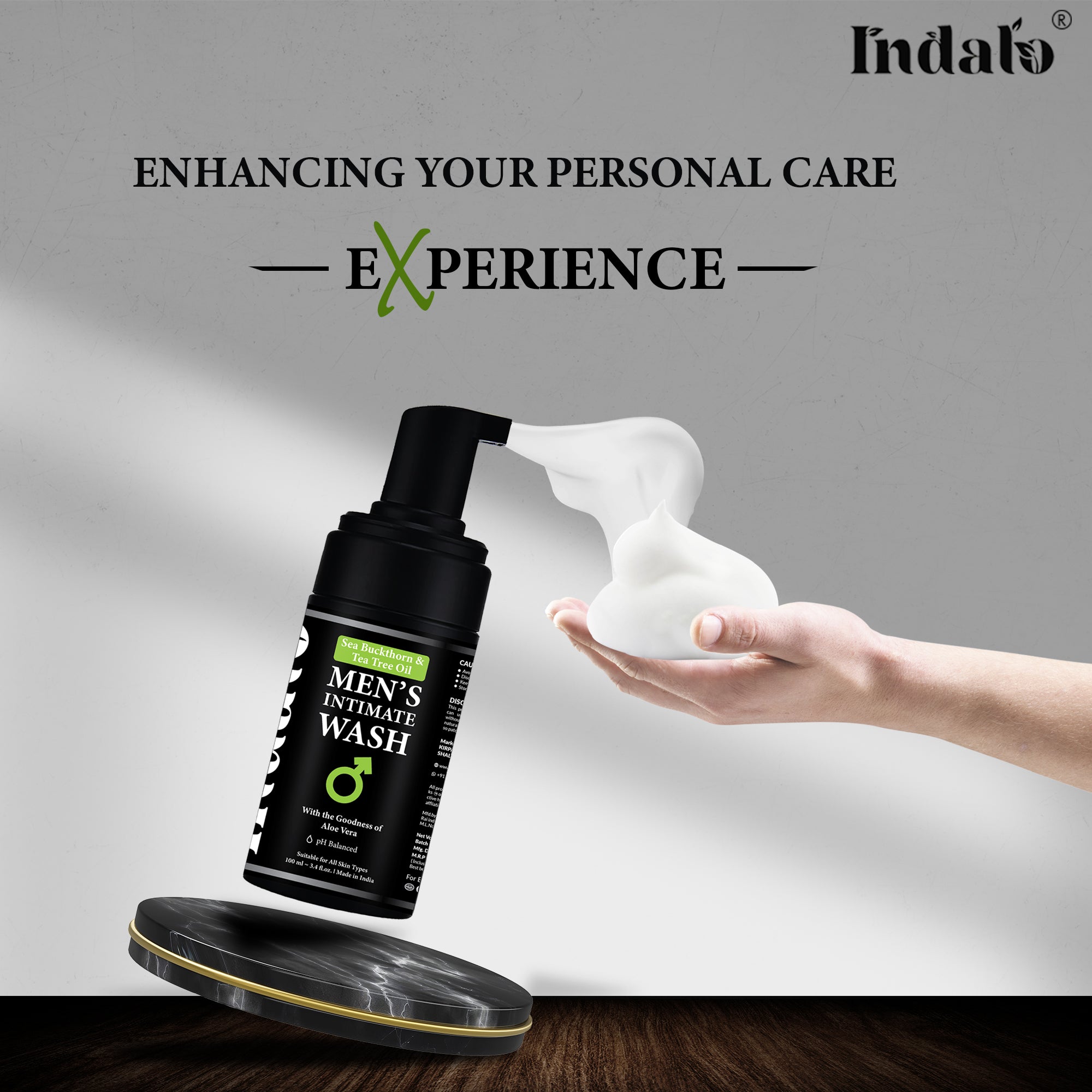 Buy Indalo Intimate Wash for Men | Tea Tree Oil & Sea Buckthorn - 100 ml