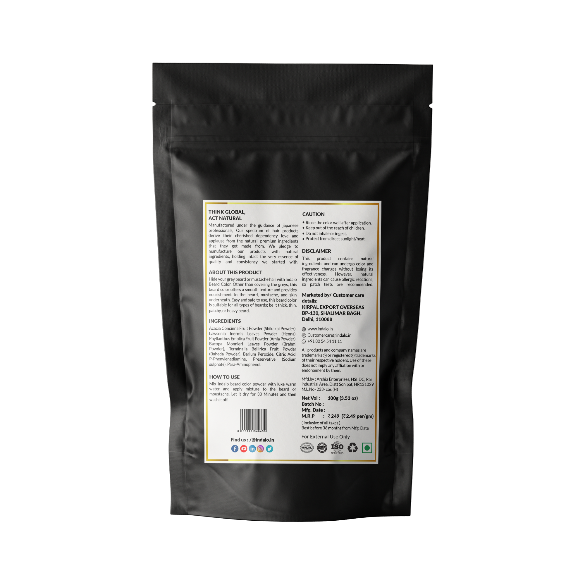 Light Brown Henna Beard Dye That Gives Your Beard and Mustache A ...