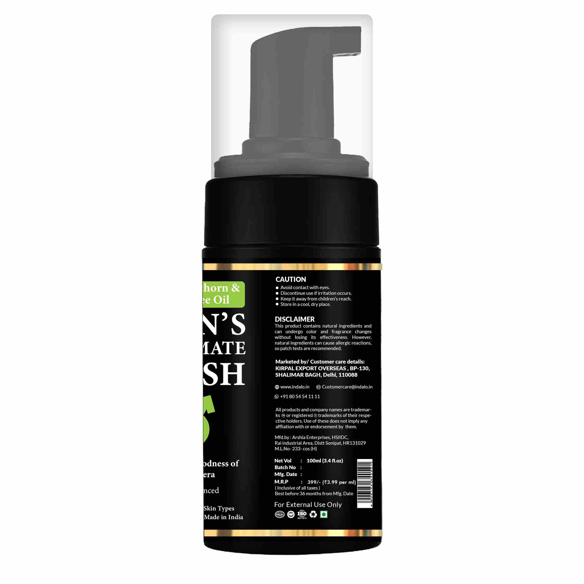 Men’s Intimate Wash with Tea Tree Oil & Sea Buckthorn – Buy now – Indalo