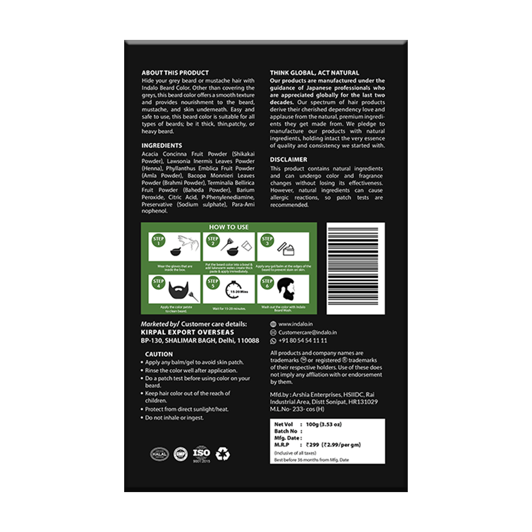 Light Brown Henna Beard Dye That Gives Your Beard and Mustache A ...