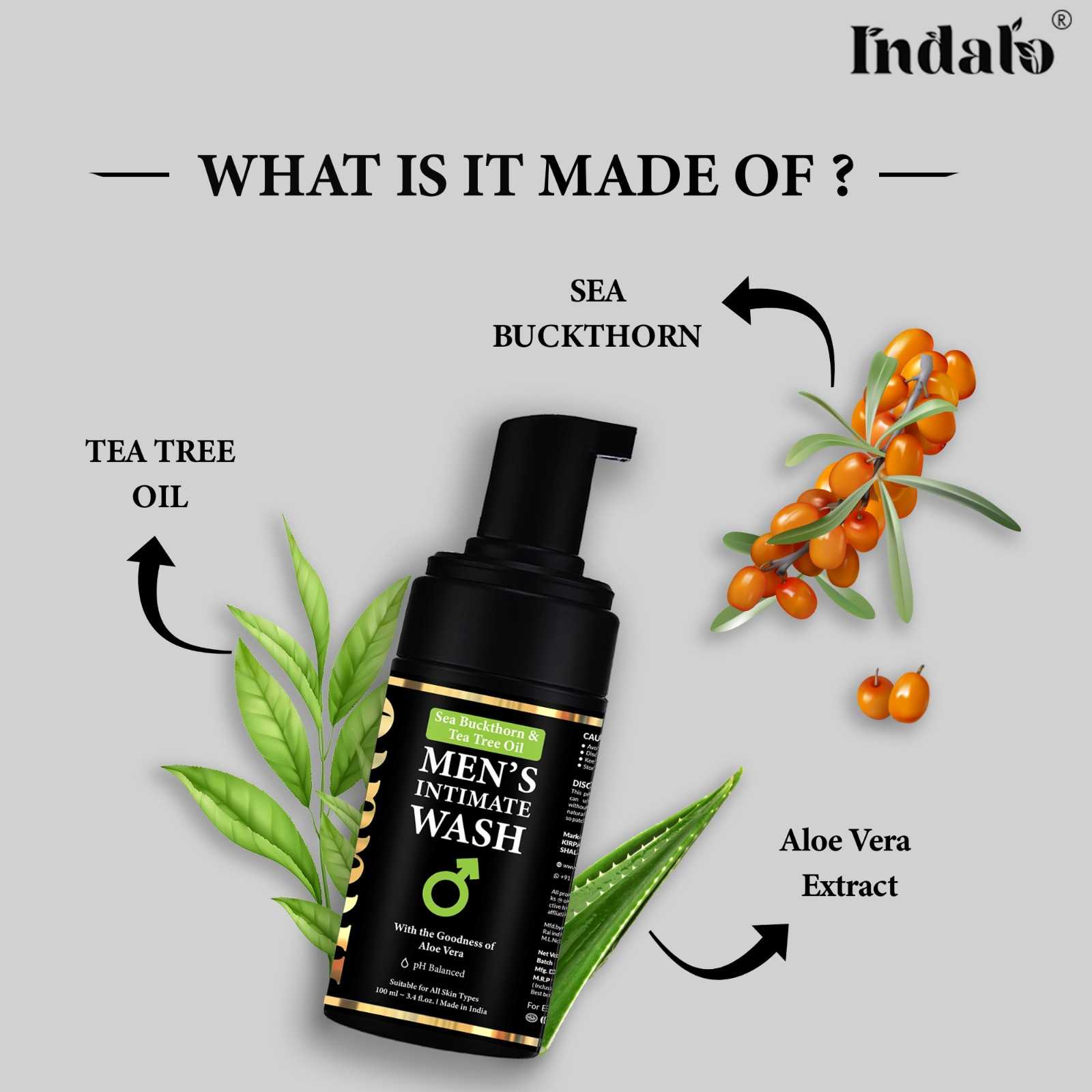 Men’s Intimate Wash with Tea Tree Oil & Sea Buckthorn – Buy now – Indalo
