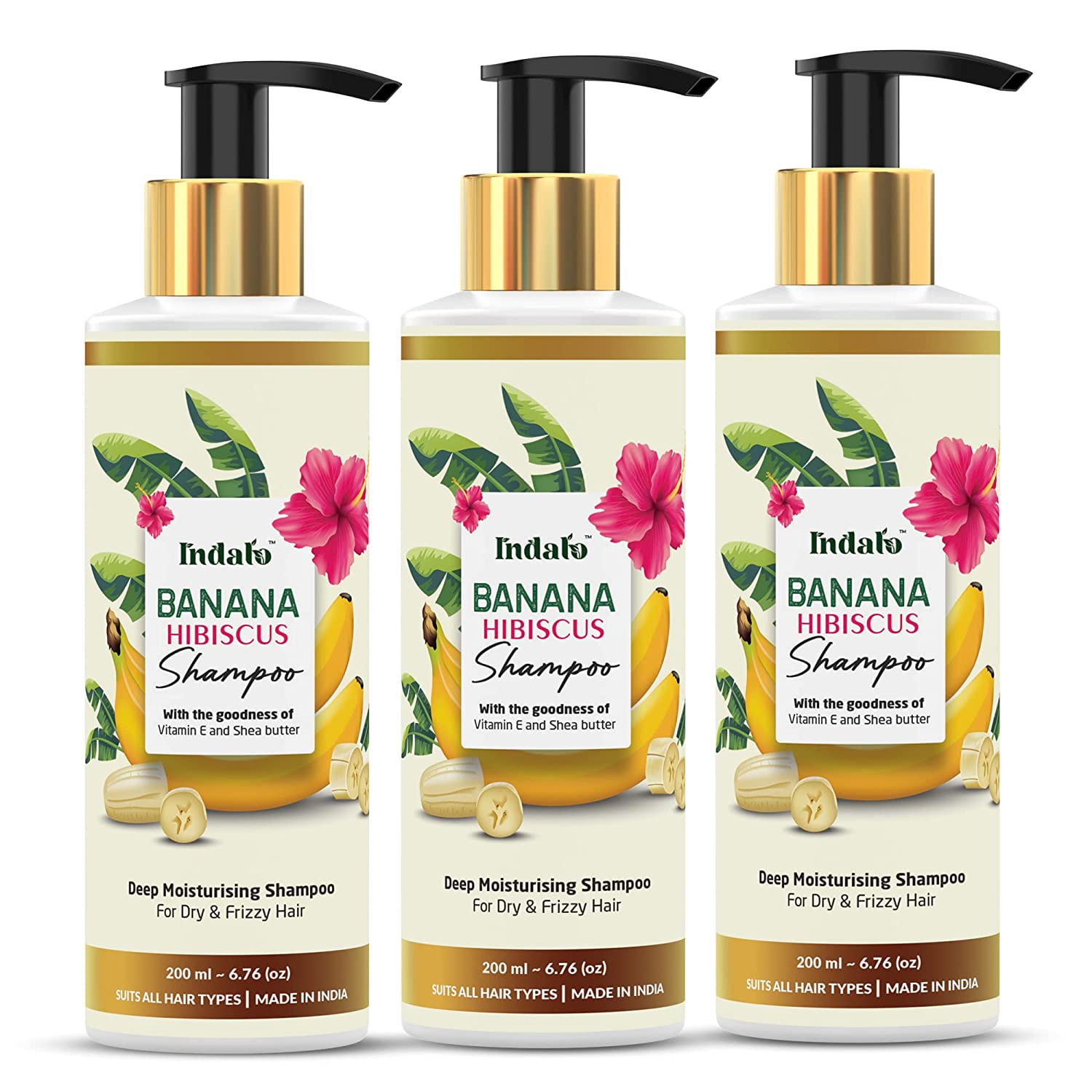 Buy Banana Shampoo for Dry Hair | Hibiscus Shampoo for Hair Growth | Indalo