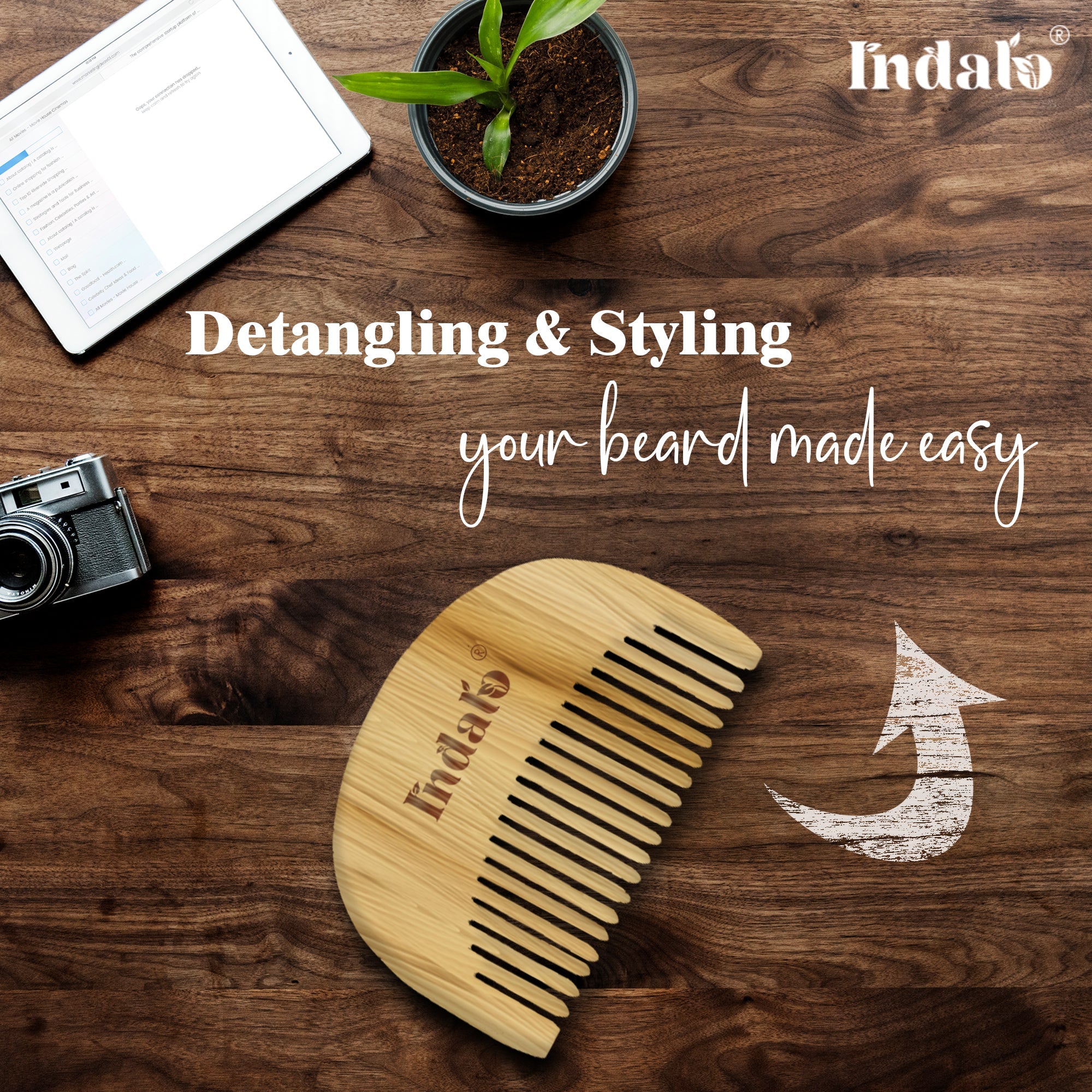 Best Quality Wooden Beard Comb for Men | Indalo