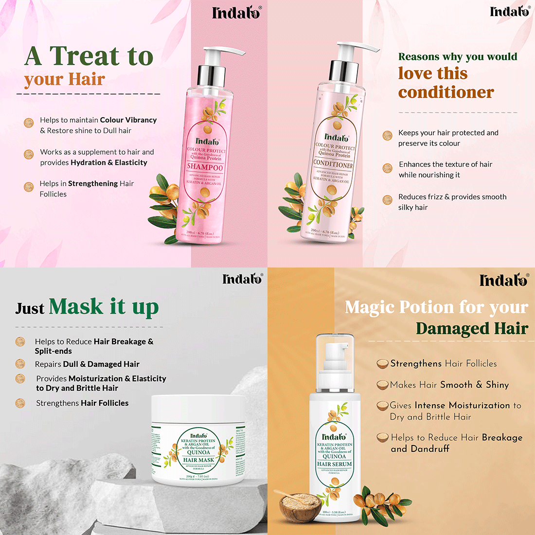 Indalo’s Hair Repair Kit, Exclusive Hair Treatment for Damaged Hair